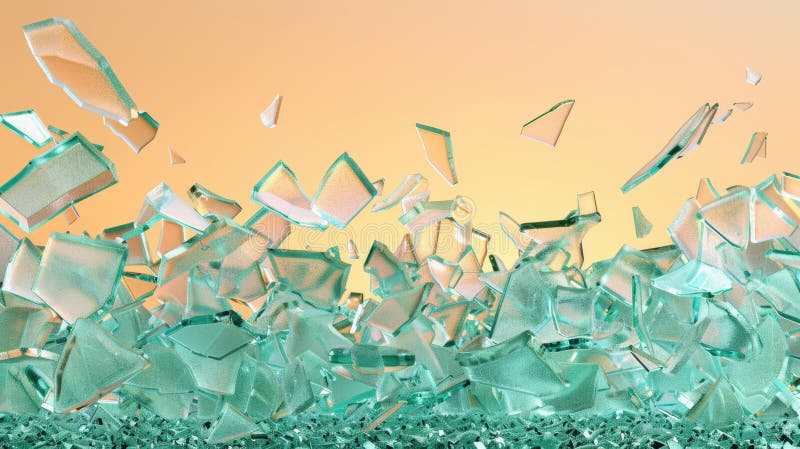 Shattered Dreams: Artistic Depiction of Broken Glass Pieces Stock Photo ...