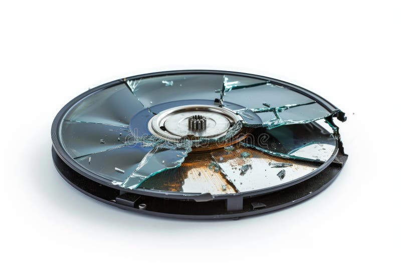 Shattered Dvd Disc on White Background Stock Photo - Image of disc ...