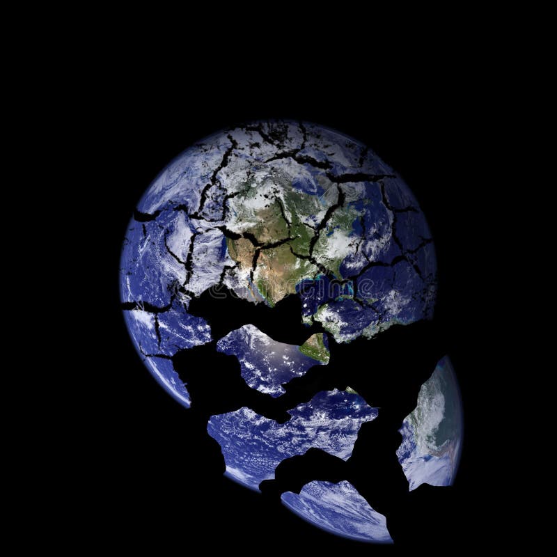 Cracked Globe Earth Broken 3D Planet Stock Image - Illustration of ...