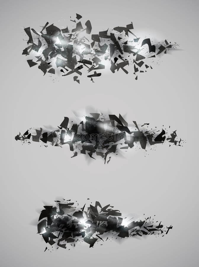 Shattered Effect Design Collection Stock Illustration - Illustration of ...
