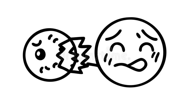 Shattered Emotions, Broken Face, Mental Breakdown, Vector Design ...