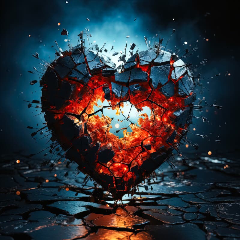 Shattered Emotions, Broken Glass Heart Stock Photo - Image of wallpaper ...