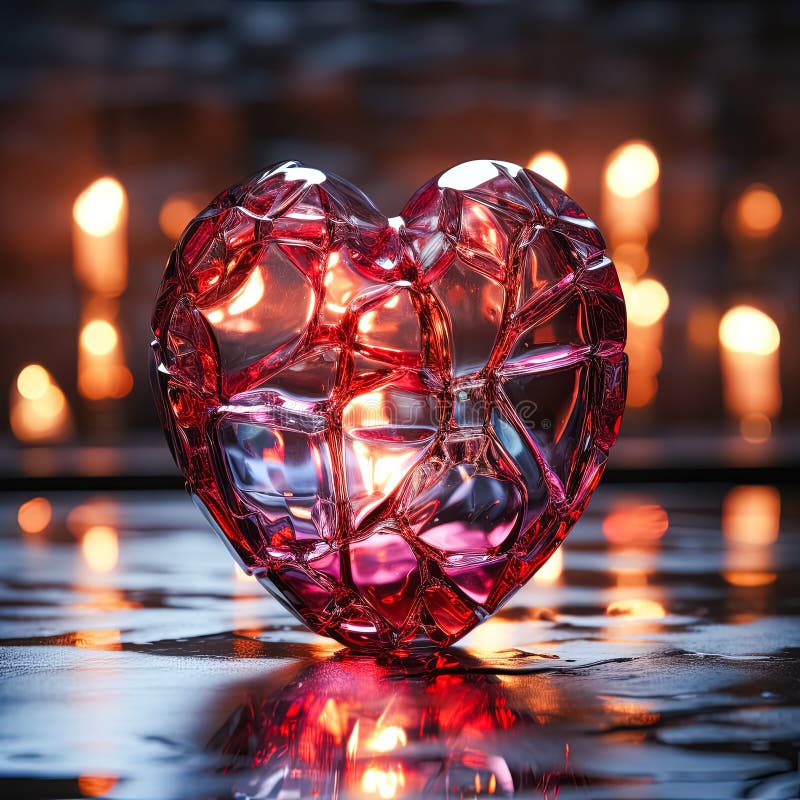 Shattered Emotions, Broken Glass Heart Stock Image - Image of celebrate ...