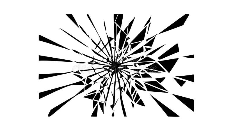 Shattered Explosion Broken Glass Vector, Impact and Dynamic Effect ...