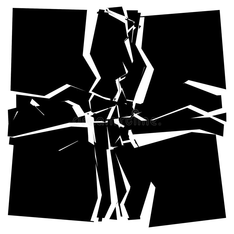 Shattered, Fractured, Broken Square. Burst, Explosion, and Rupture ...