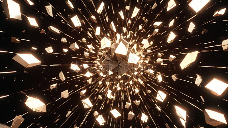 Shattered Geometry in Dark Space Stock Illustration - Illustration of ...