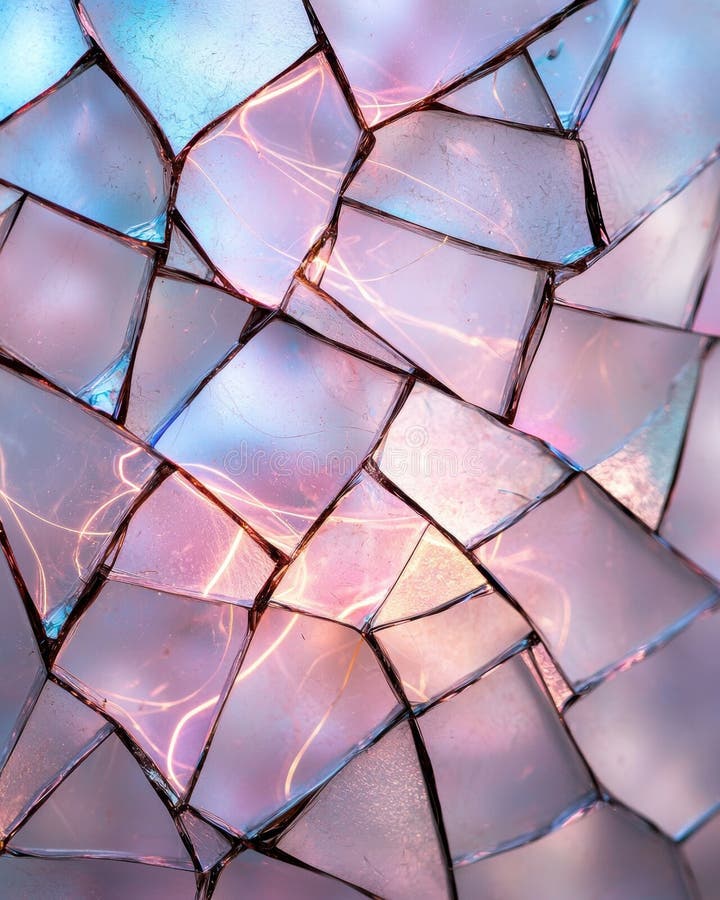 Shattered Glass with Abstract Patterns Stock Illustration ...