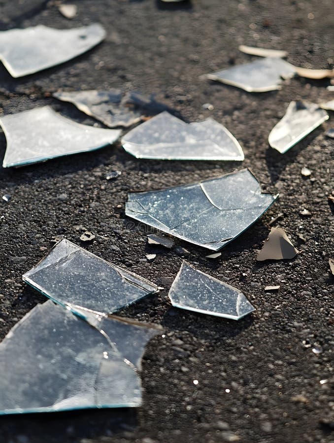 Shattered Broken Glass Debris on the Ground Stock Illustration ...