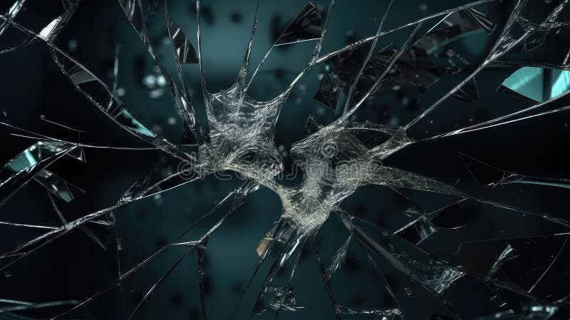 Broken Glass, Shattered into Pieces. Stock Illustration - Illustration ...