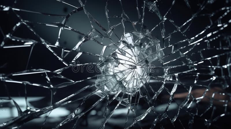 Broken Glass, Shattered into Pieces. Stock Illustration - Illustration ...