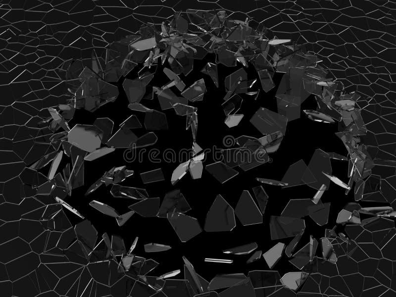 Shattered Glass in Circular Form Stock Illustration - Illustration of ...