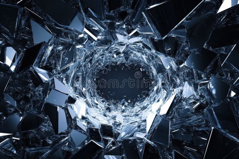 Shattered Glass Creates a Captivating Vortex Effect in a Dark Space ...