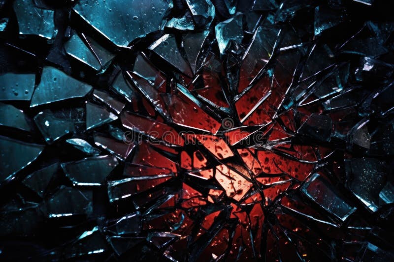 Shattered Glass with a Dramatic, Dark Background Stock Illustration ...