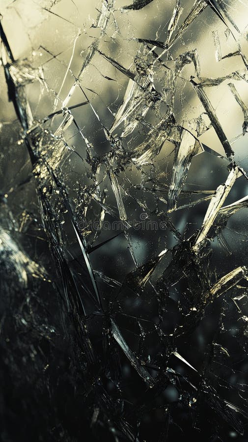 Shattered Glass with Dramatic Reflections and Texture Stock ...