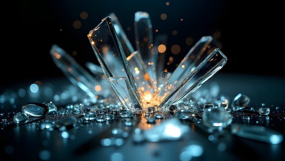 Shattered Glass Effect with Dynamic Light Reflections, Stock ...