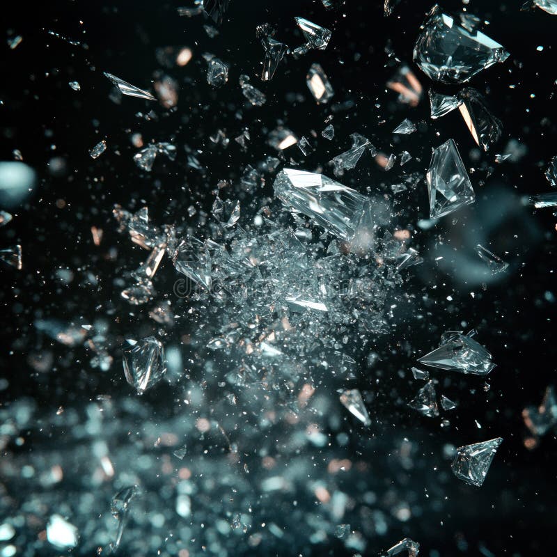 Glass Breaking in Dramatic Explosion Stock Illustration - Illustration ...