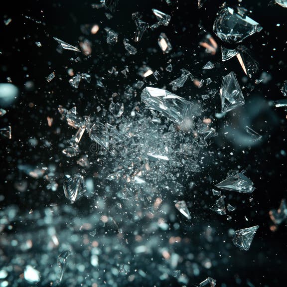 Glass Breaking in Dramatic Explosion Stock Illustration - Illustration ...