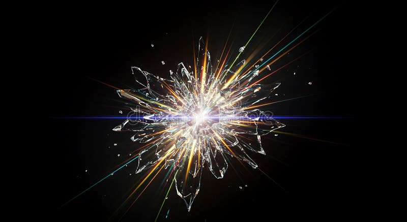 Shattered Glass Explosion: a 3D Render of a Colorful, Bright Burst ...
