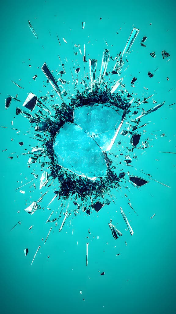Shattered Glass Forming an Explosive Pattern Stock Illustration ...