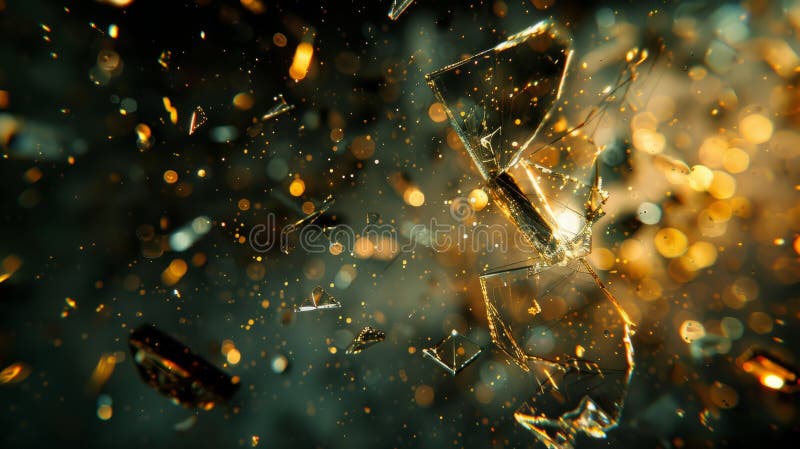 Shattered Glass Fragmentation with Dramatic Explosive Background ...