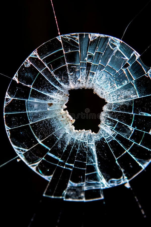 Shattered Glass Fragments on Dark Surface with Visible Cracks, Abstract ...