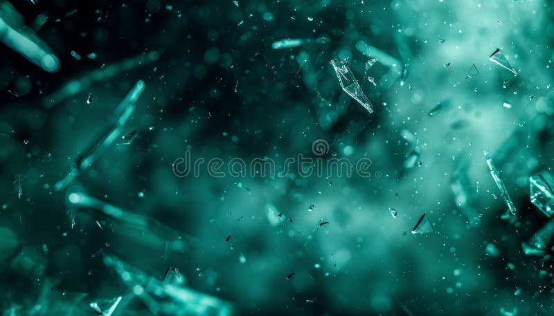 Shattered Glass Fragments in Motion on Dark Textured Background with ...