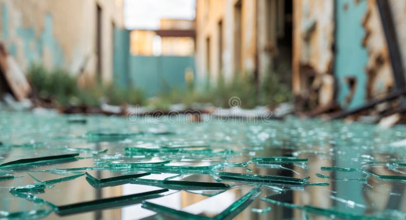 Shattered Glass Ground Texture Urban Decay Background Stock Photos ...