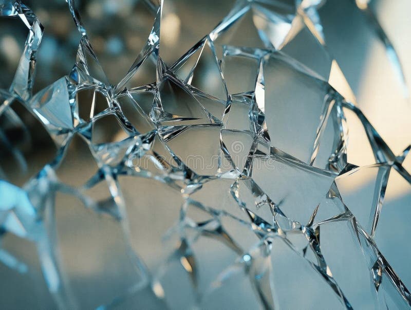 Shattered Glass, a Macro Perspective on Fragility Stock Illustration ...