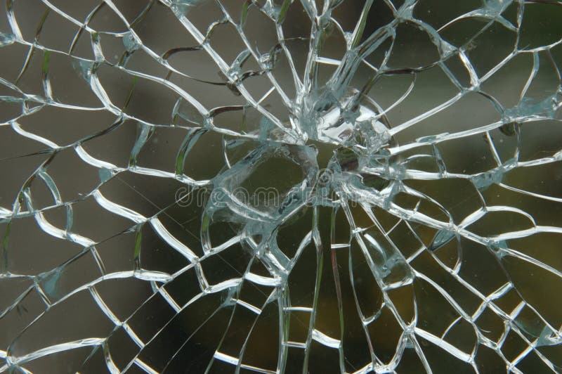 Shattered Glass Pane stock photo. Image of room, throught - 3968668