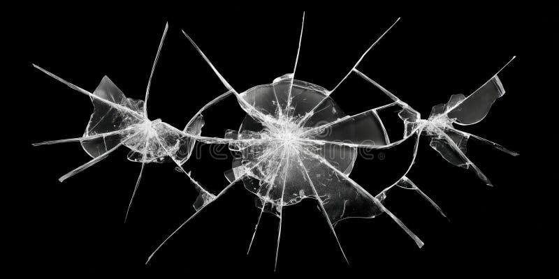 Shattered Glass Pattern. Broken Window Effect on Black Background for ...