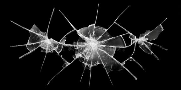 Shattered Glass Pattern. Broken Window Effect on Black Background for ...
