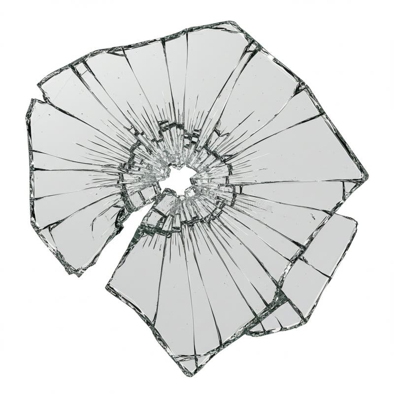 Shattered Glass Pattern with a Central Impact Point. Fragmented Pieces ...