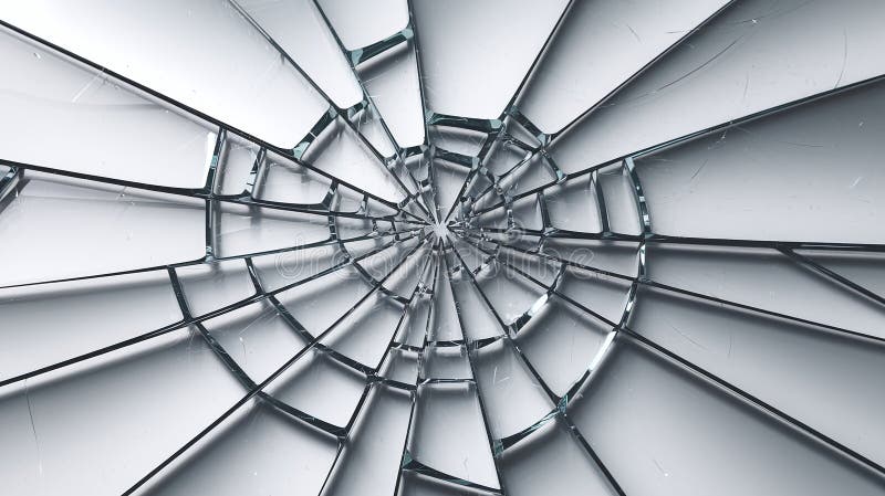 Shattered Glass Pattern with Cracked Texture in White Background ...