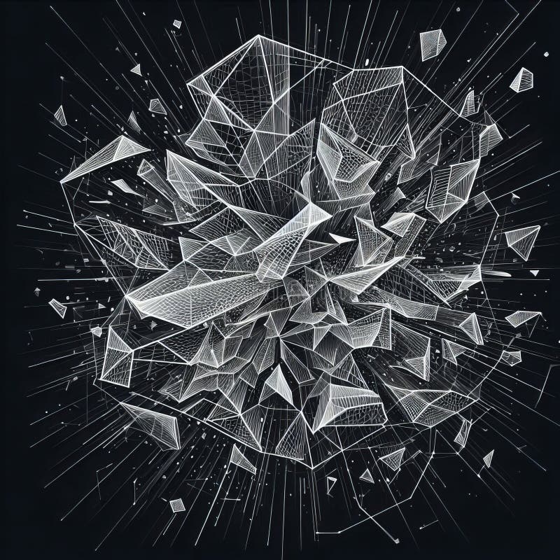 Shattered Glass Patterns Created from Geometric Lines and Polygo Stock ...
