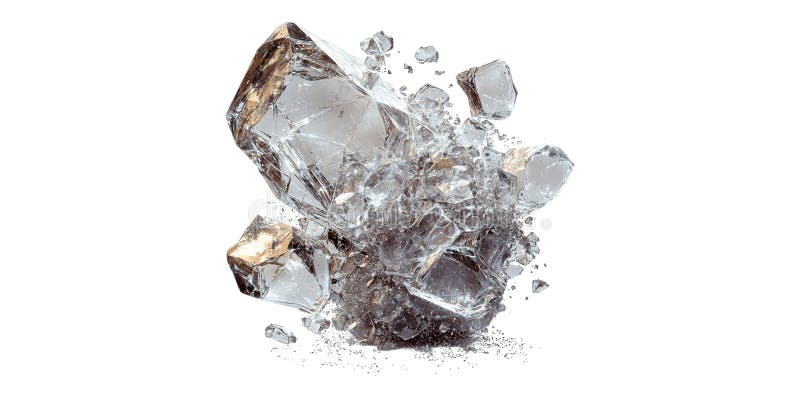 Shattered Glass Pieces Exploding Isolated on Transparent Background ...