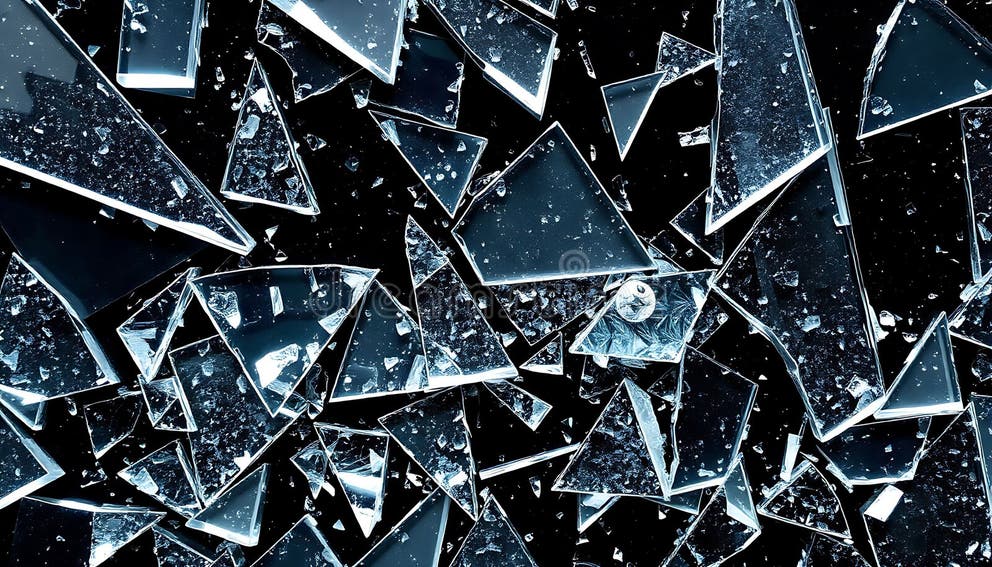 Shattered Glass Pieces, Abstract and Fragmented Texture, Stock Photo ...