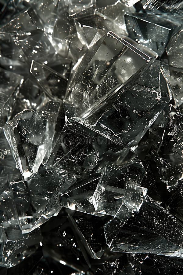 Shattered Glass Pieces with Sharp Edges and Sparkles. Stock Photo ...