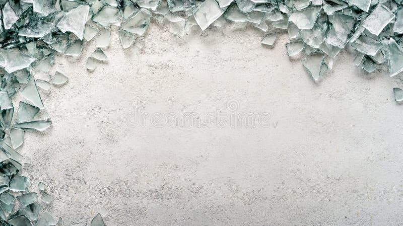Shattered Glass Pieces on Textured Concrete Background for Creative ...