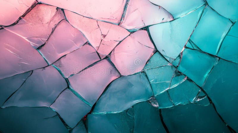 Shattered Glass with a Pink and Blue Gradient Stock Illustration ...
