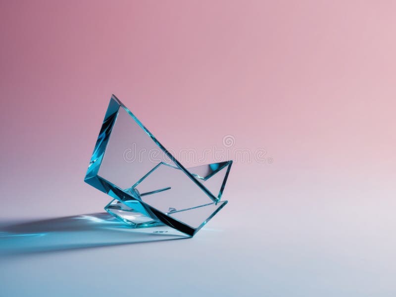 Shattered Glass with a Pink and Blue Gradient Background. Stock ...