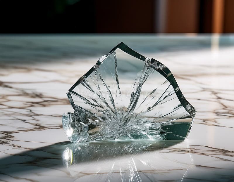 A Shattered Glass on a Pristine Marble Counter Reflecting the Fragility ...