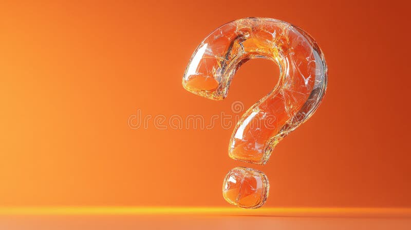 Shattered Glass Question Mark on an Orange Background. Stock Image ...