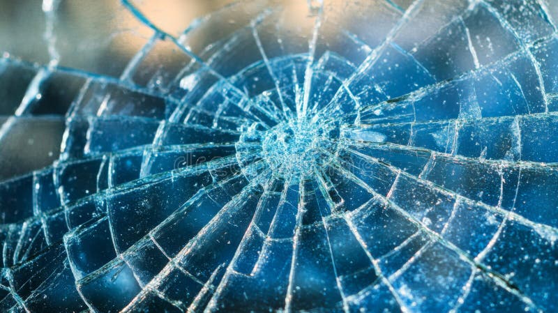 Shattered Glass Radiating from Central Impact Point Stock Illustration ...
