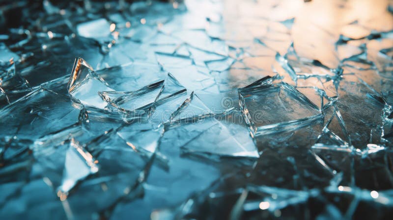 Shattered Glass Reflecting Light and Shadows Stock Illustration ...