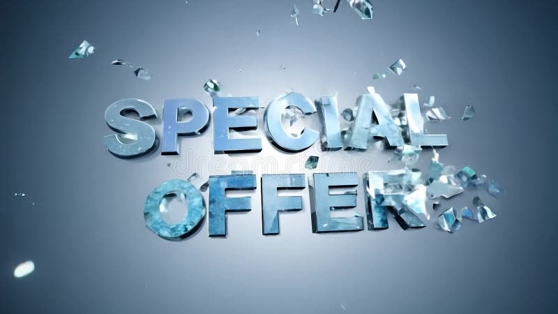Shattered Glass Reveals Special Offer Text Animation Stock Footage ...