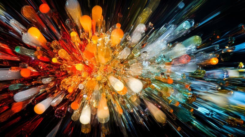 Shattered Glass Shards Sparkling in Light Against a Dark Backdrop a ...