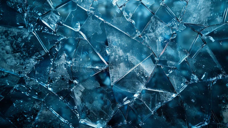 Shattered Glass with Sharp Edges Reflecting Light in an Abstract ...