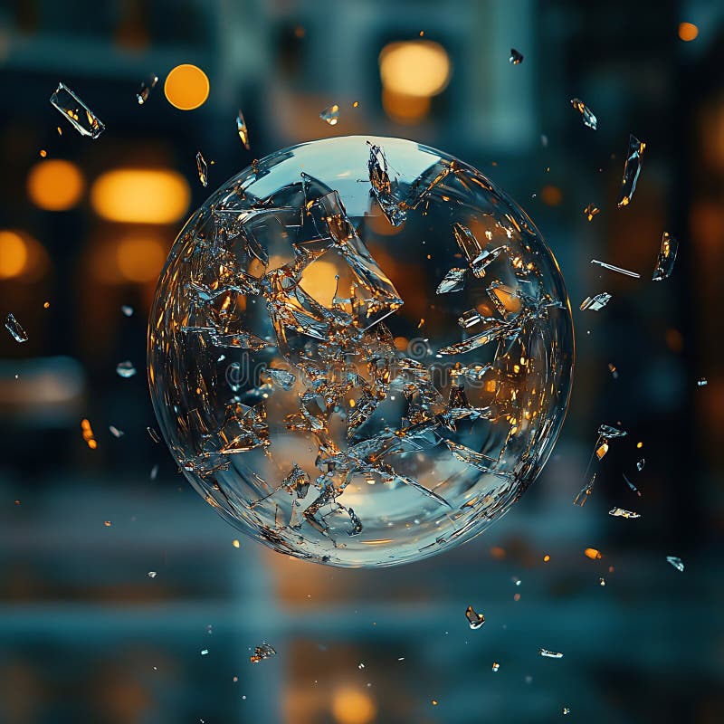 Shattered Glass Sphere Dark Surface Stock Photos - Free & Royalty-Free ...