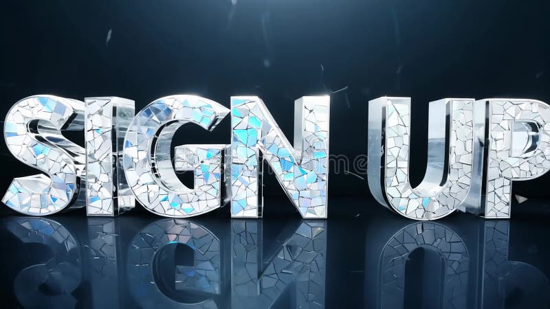 Shattered Glass Text Effect Animation with Reflective Surface Stock ...