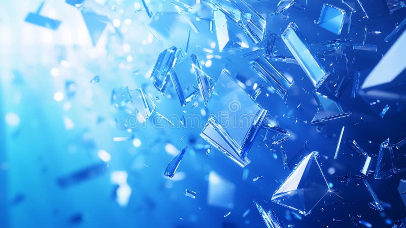 Shattered Glass Texture with Blue Hues Creates an Abstract Pattern for ...
